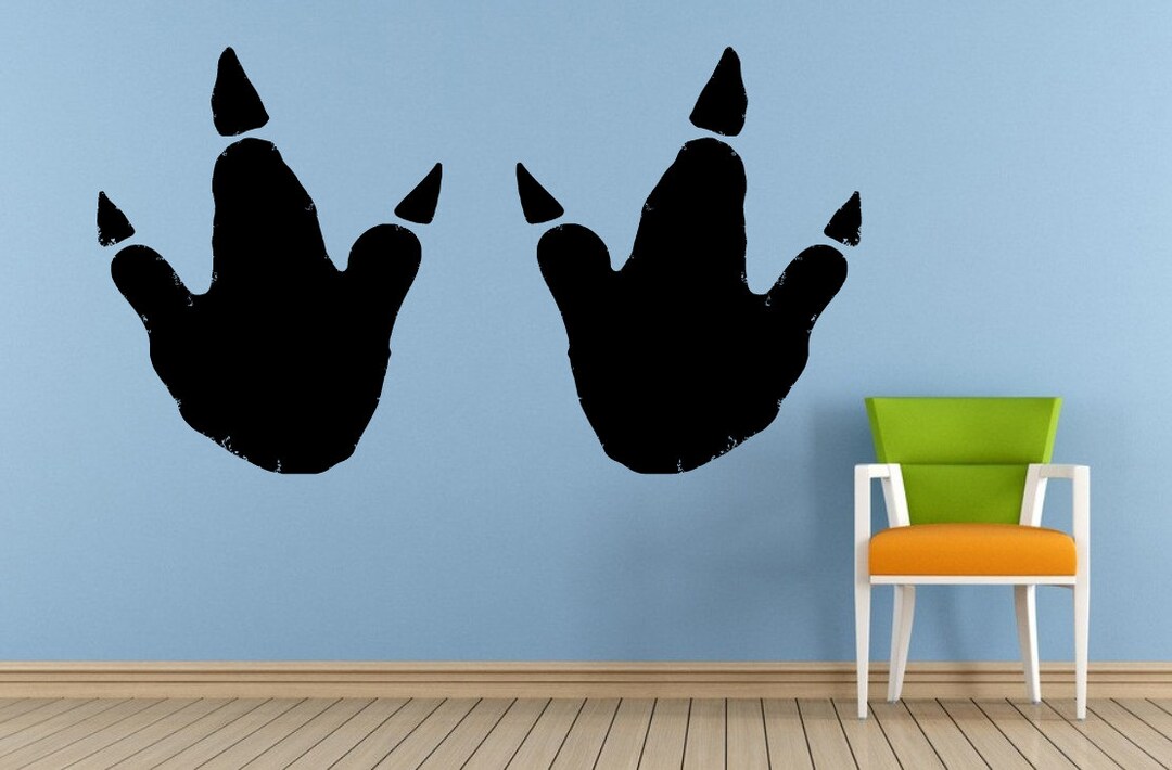 Dinosaur Ancient Animal Predator Paws Tracking Print Window or Wall or ...