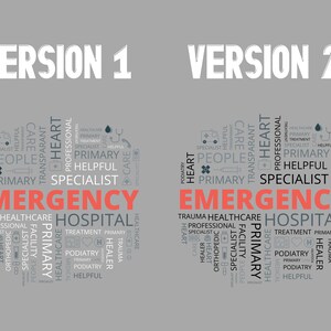 Emergency Hospital Healthcare Vinyl Wall Decal, Health Wellness Words ...