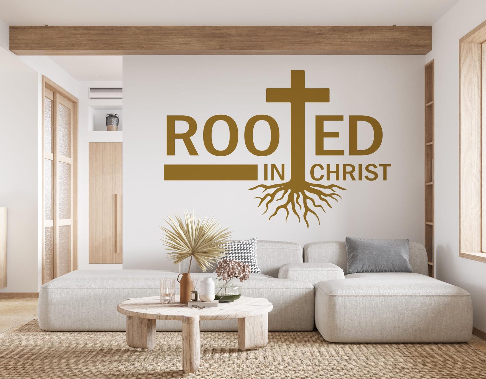 Rooted in Christ, Religious Wall Sign, Christian Wall Words, Church ...