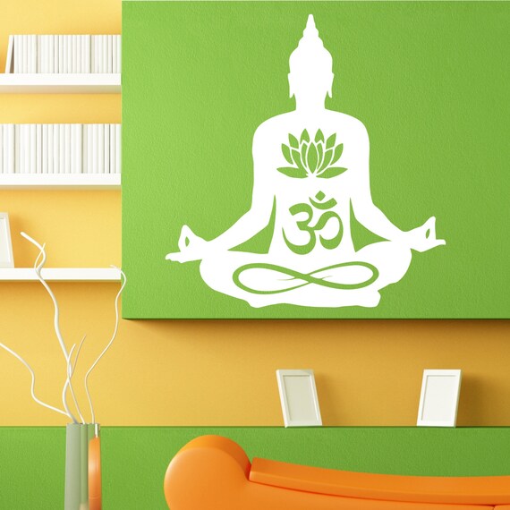 Yoga Om Sign Lotus Position Meditation Design Wall Sticker | Etsy