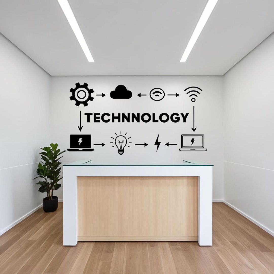 Technology Vinyl Wall Art Decal, Circuit Board Wall Decal, Office Wall ...