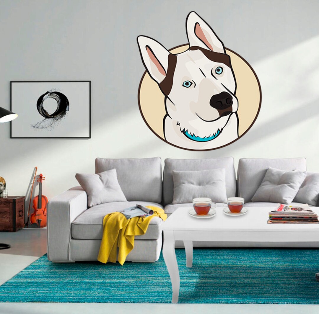 Husky Wall Decal, Husky Wall Sticker, Husky Wall Decor - Etsy