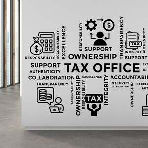 Tax Wall Decor Office Wall Decal Idea Teamwork Business Worker Inspire ...