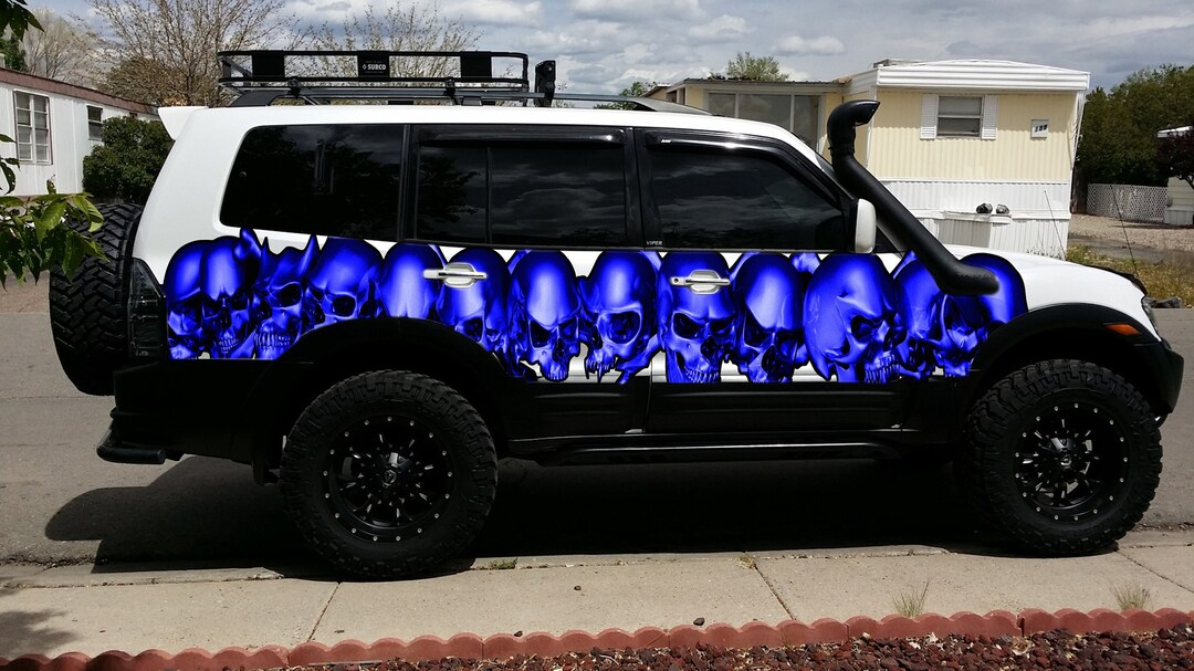 Skulls Truck Side Full Color Vinyl Sticker, Skulls Truck Vinyl Side ...