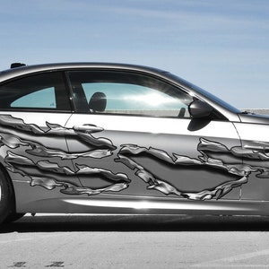 3D Ripped Metal Car Wrap, Ripped Metal Car Graphics, Ripped Metal Vinyl ...