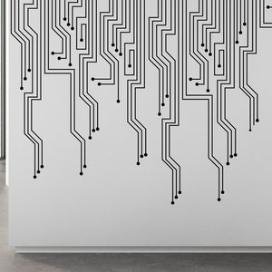Circuit Board Binary Code Wall Decal, Technology Vinyl Wall Art Decals ...