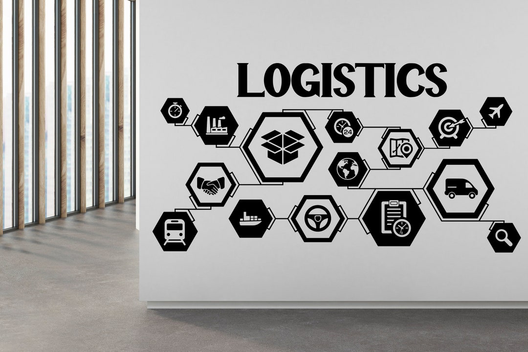 Logistics Wall Decal Planning Management Transport Inventory Packaging ...