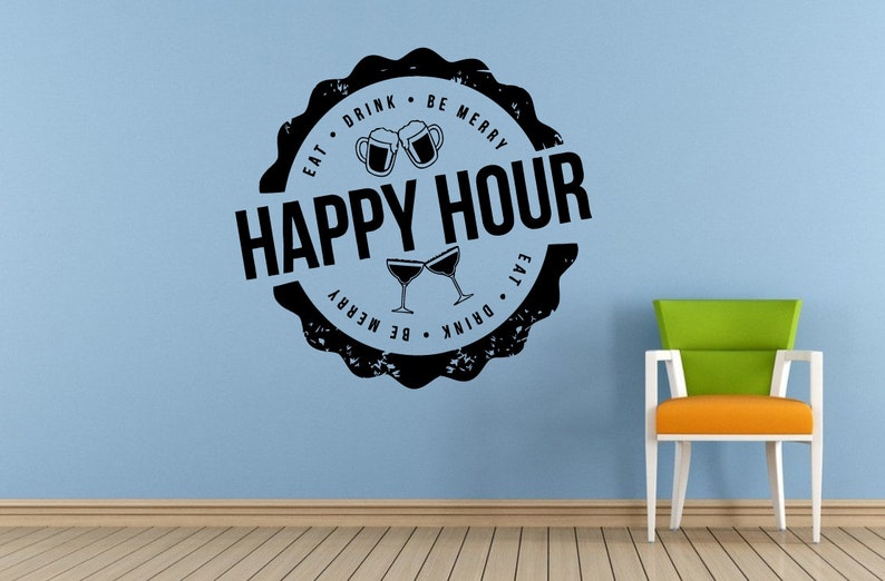 Happy Hour Cocktails Drinks Specials Stamp Sign Logo Store | Etsy