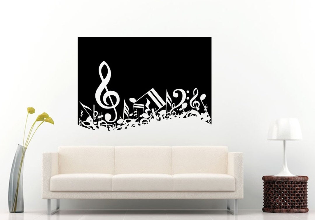 Music Notes Abstract Layout Poster Wall Decal Vinyl Sticker Mural Room ...