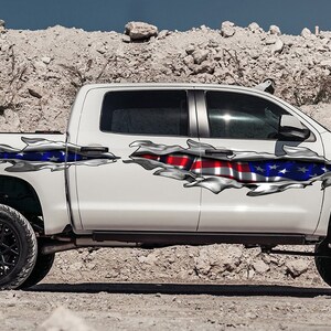 US Pride Car Vinyl Decal, USA Flag Full Color Car Side Graphics, 3D US ...