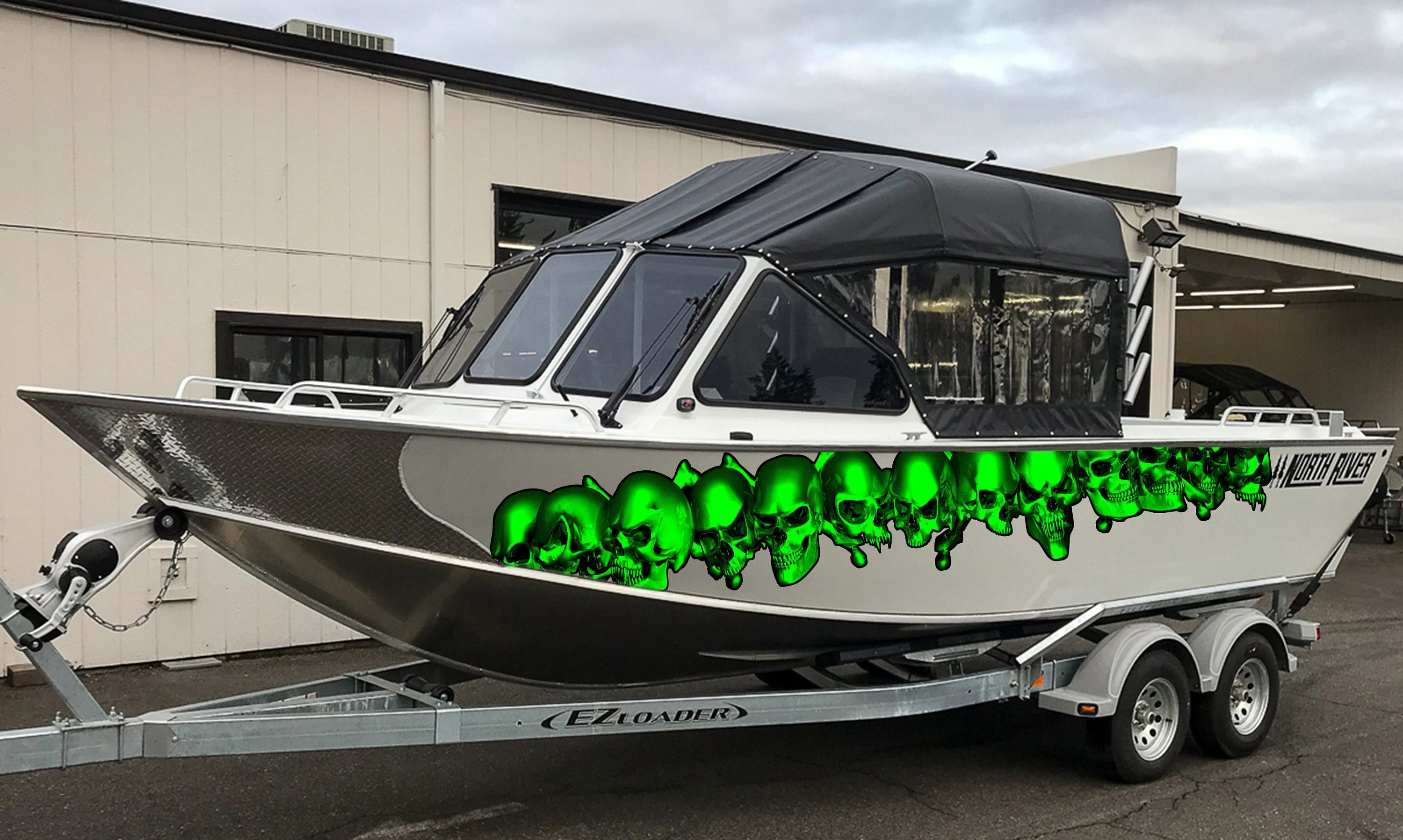 Pirate Skulls Boat Wrap Full Color Cigar Boat Graphics Vinyl - Etsy