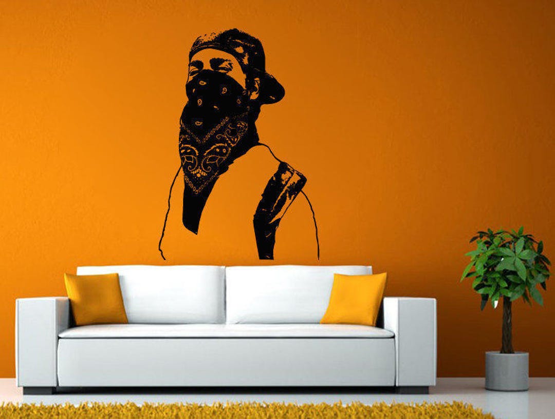 Gangster Thug Squad Bandanna Hooligan Wall or Window Sticker Decal ...