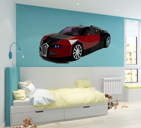 Bugatti Veyron Polygonal Wall Decal Bugatti Sticker | Etsy