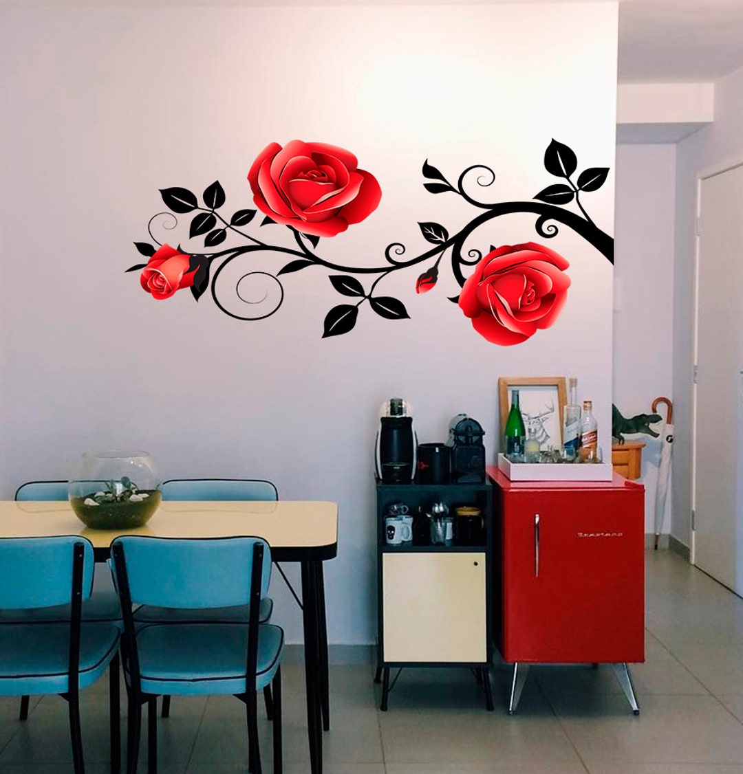 Gorgeous Roses Wall Decal, Gorgeous Roses Wall Sticker - Etsy