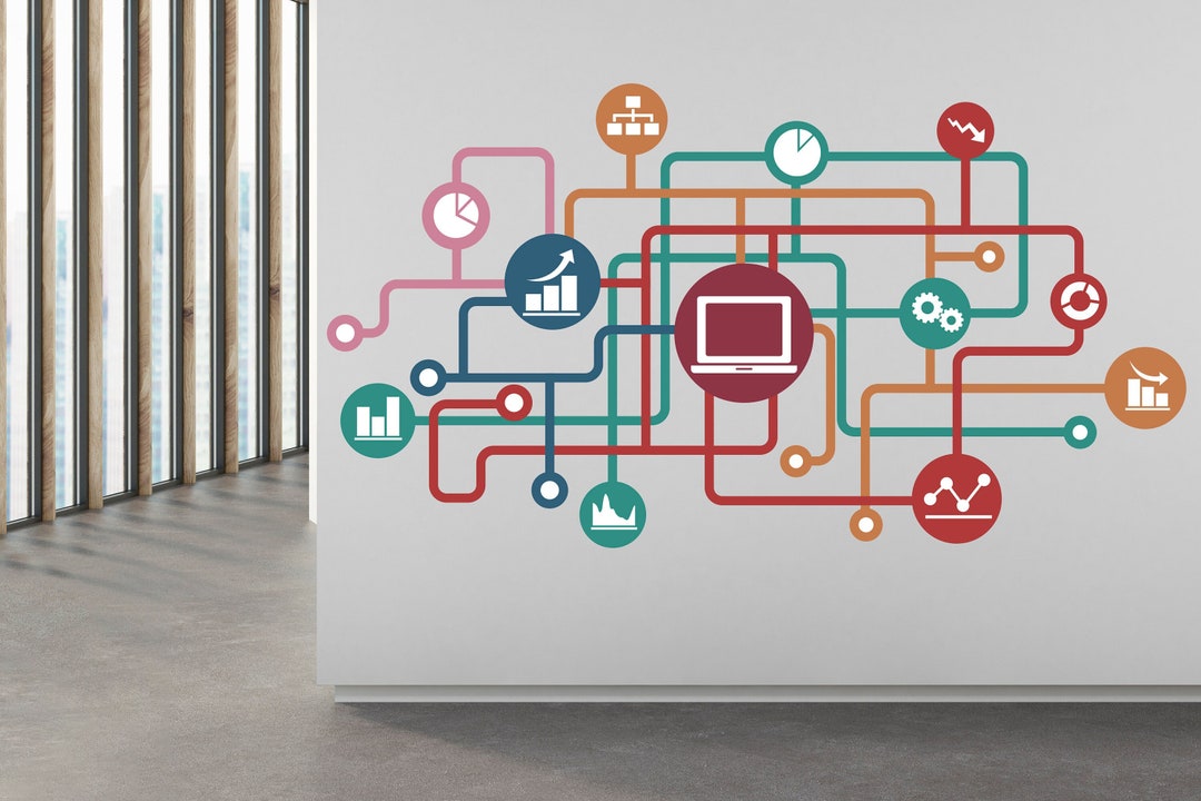 Technology Vinyl Wall Art Decal, Circuit Board Wall Decal, Office Wall ...