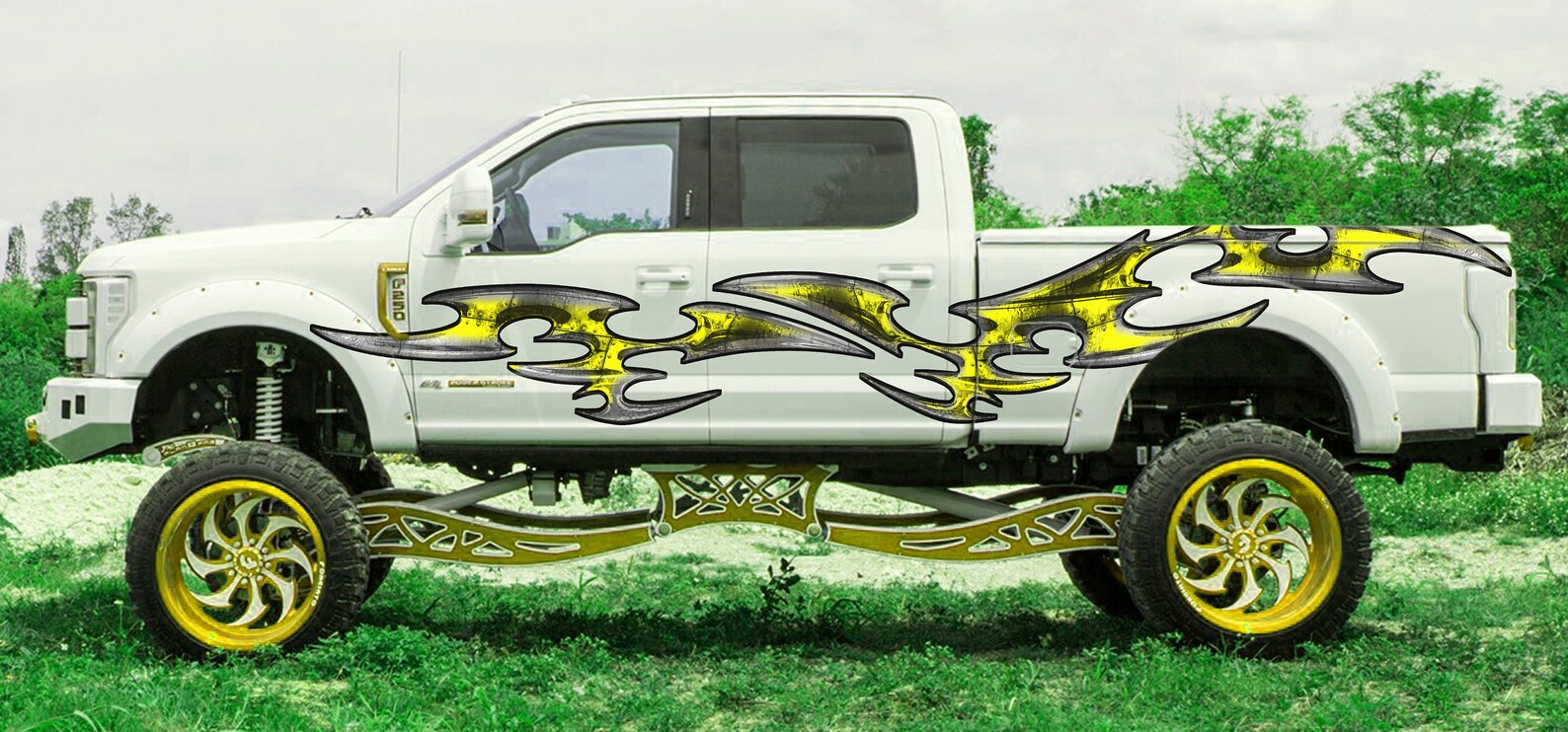 Tribal Truck Vinyl Side Graphics Tribal Car Decal 3D Tribal - Etsy