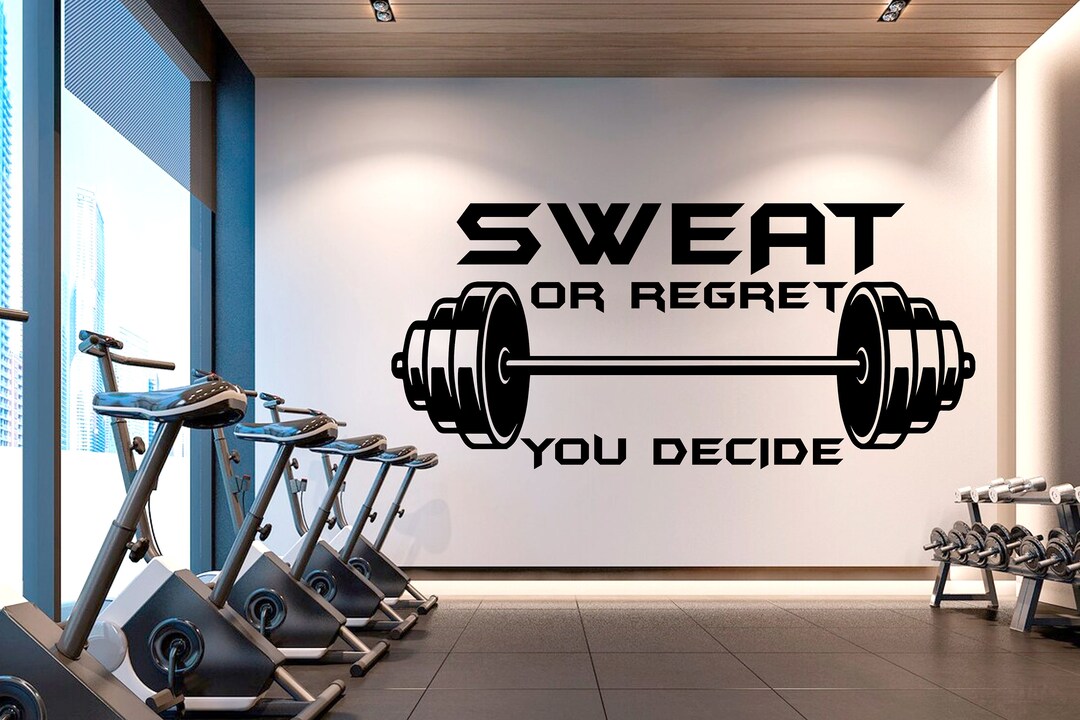 Fitness Wall Art Decor Gym Wall Decals Crossfit Wall Decal Crossfit ...