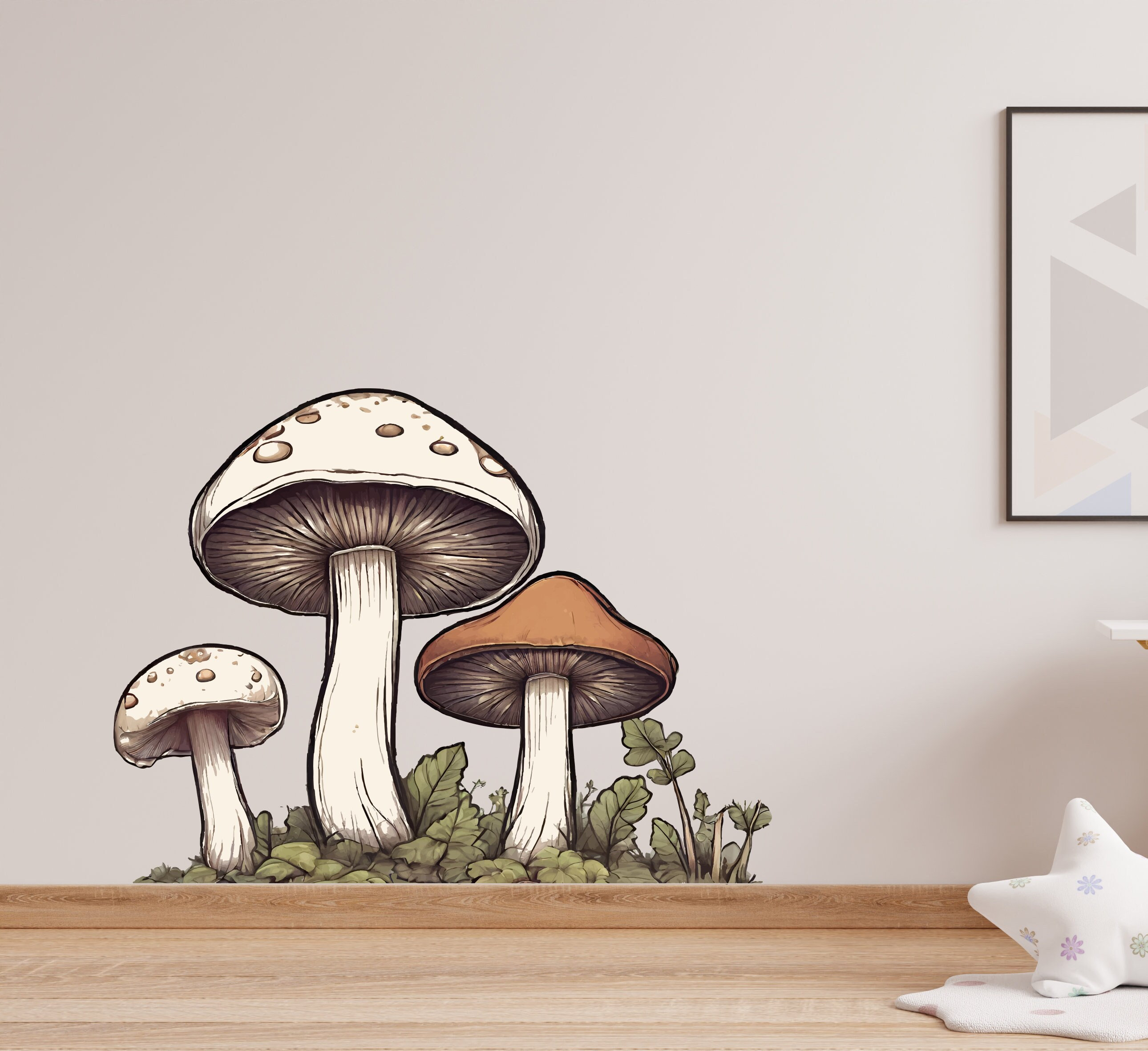 Woodland Mushroom Wall Decals, Woodland Nursery Decor, Kids Room Wall ...