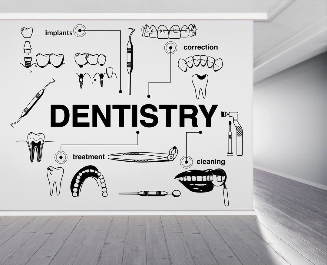 Dentistry Wall Decor Dental Care Wall Decal Teeth Wall Decal Teeth Wall ...