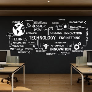 Technology Vinyl Wall Art Decal, Circuit Board Wall Decal, Office Wall ...