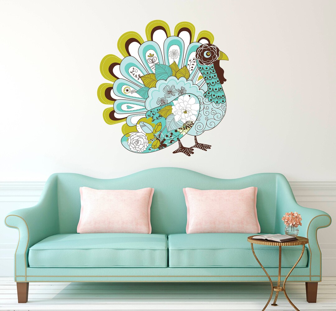 Boho Turkey Wall Decal, Boho Turkey Wall Sticker, Boho Turkey Wall ...