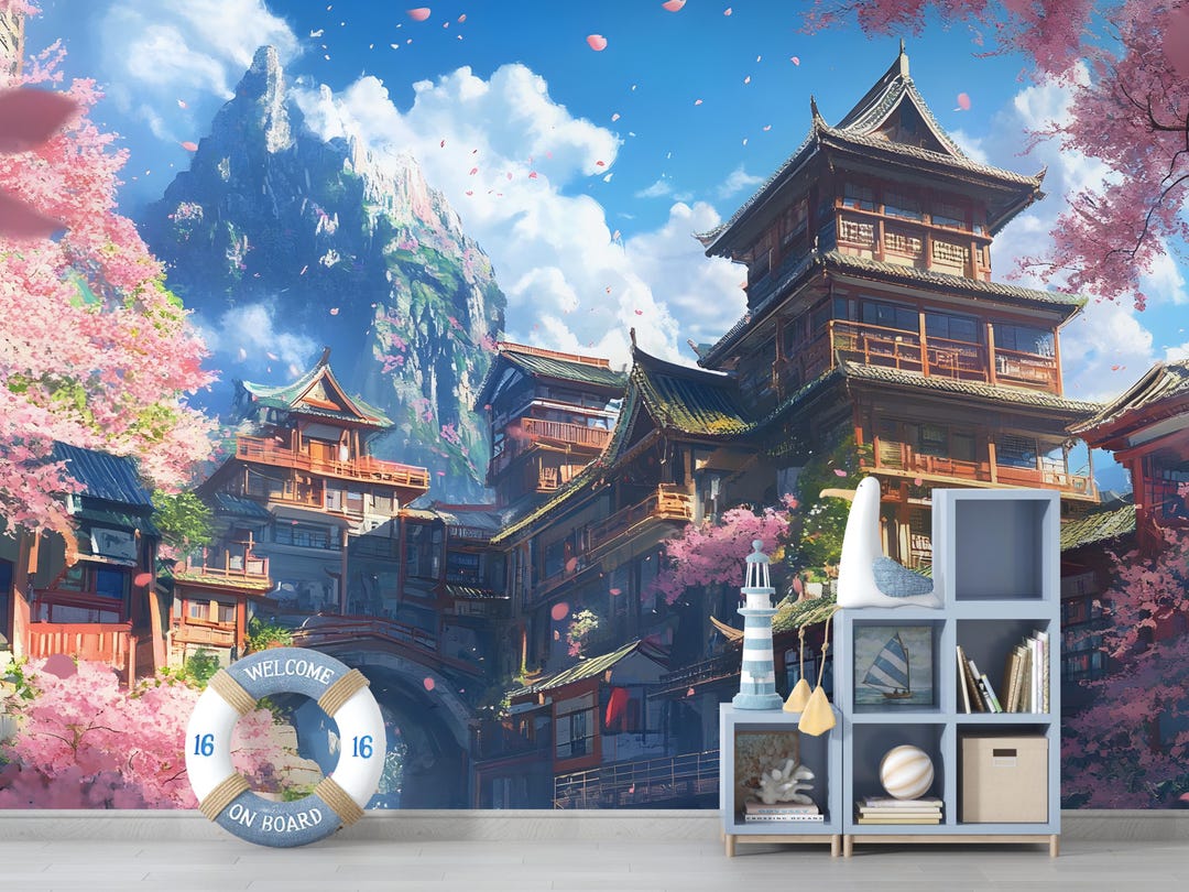 Anime Wall Mural - Japanese-inspired Peel and Stick Wallpaper for ...