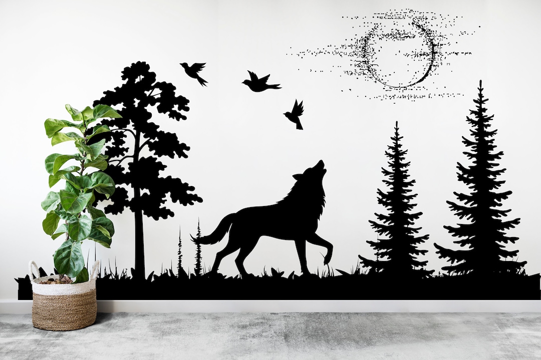 Wolf Wall Decal Animal Nature Wolf Dog Animals Anime Wall Decal Wolf ...