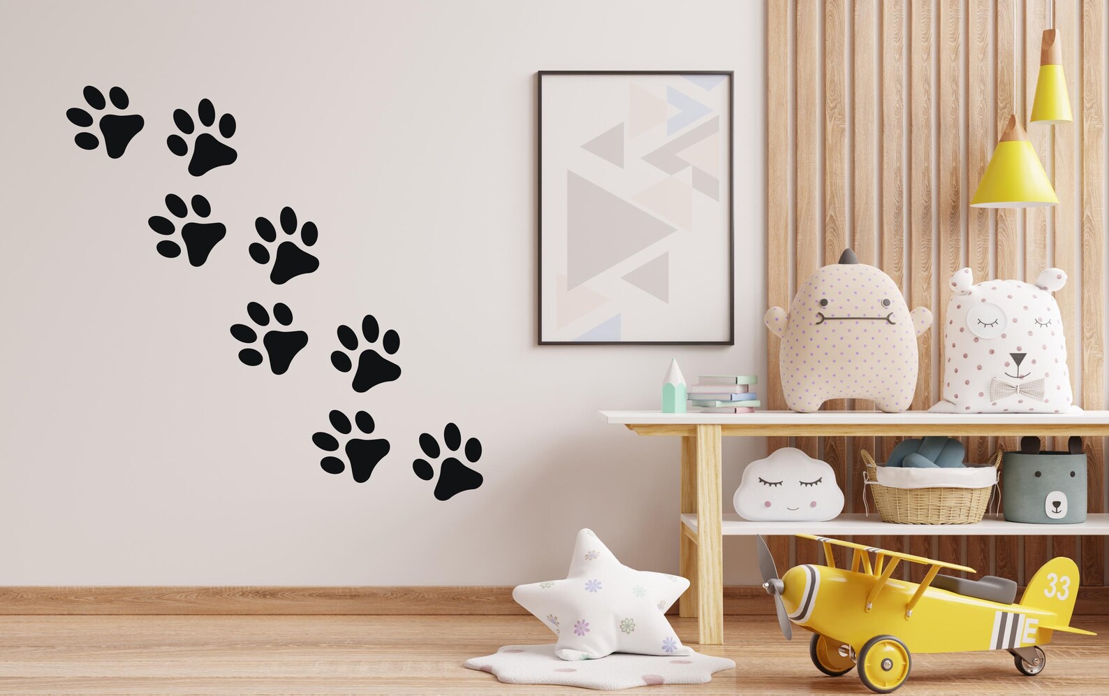 Dog Paw Print Wall Decal - Pet Lover's Wall Decor, Vinyl Sticker for ...