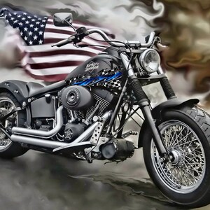 3D Checkered Flag Chopper Vinyl, Racing Flag Bike Graphics, Motorcycle ...
