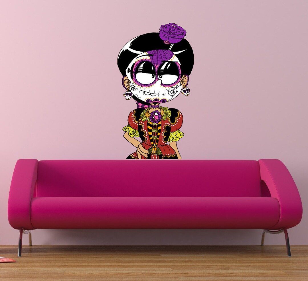 Calavera Girl Decal, Calavera Girl Sticker, Calavera Girl Wall Decor - Etsy
