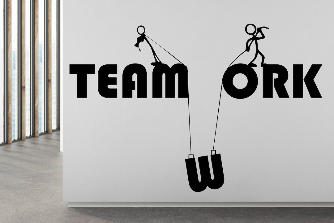 Teamwork Wall Decor Office Wall Decal Idea Teamwork Business Worker ...