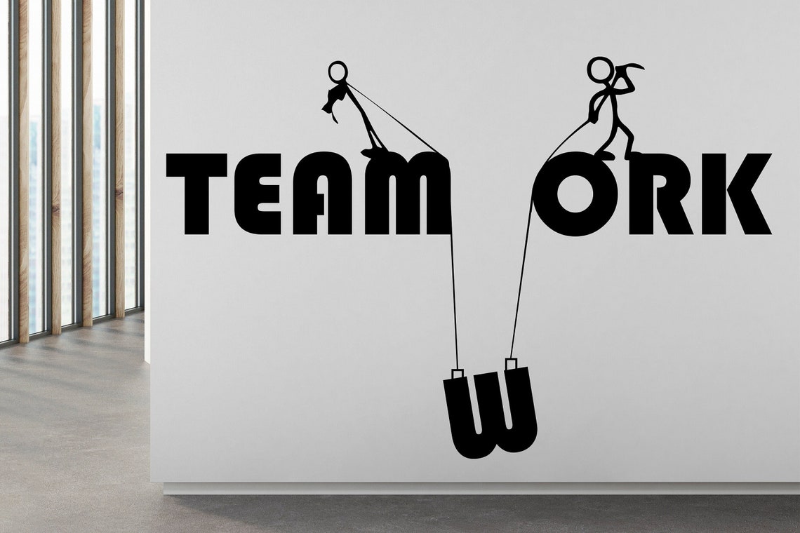Teamwork Wall Decor Office Wall Decal Idea Teamwork Business Worker ...
