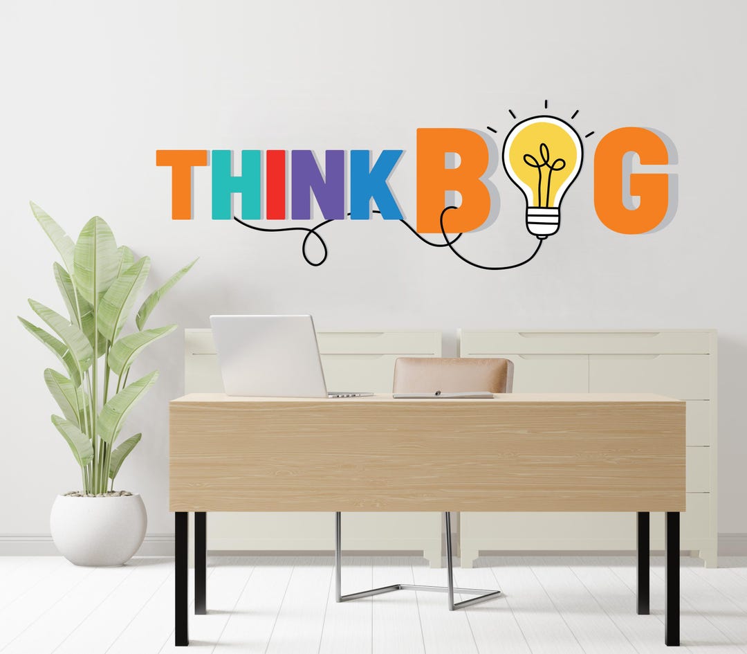Think Big Wall Decal Office Wall Decal Sticker for Office, Office Wall ...