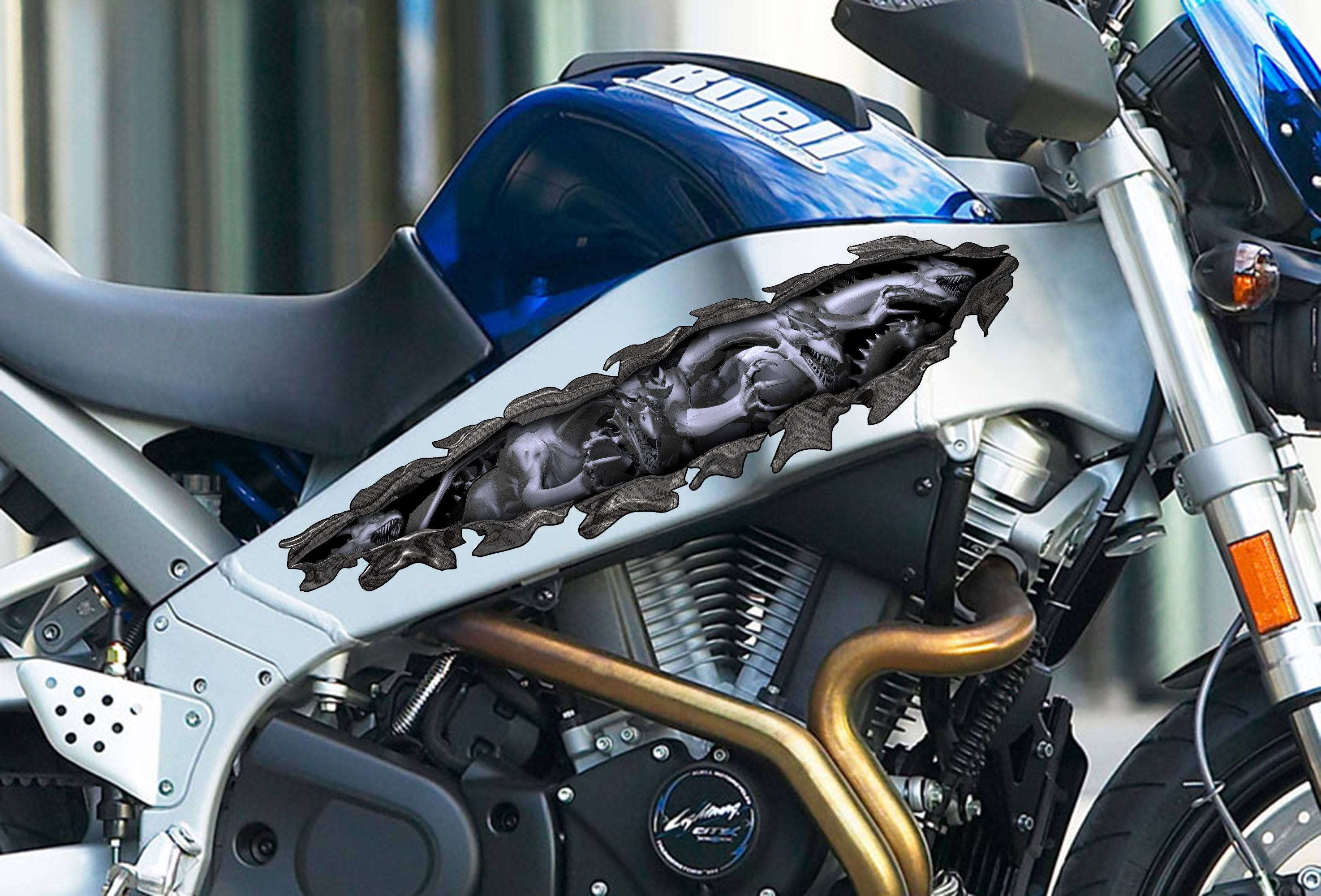Dragons Sport Bike Vinyl Wrap, Dragons Bike Graphics Sticker, 3D ...
