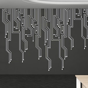 Circuit Board Binary Code Wall Decal, Technology Vinyl Wall Art Decals ...