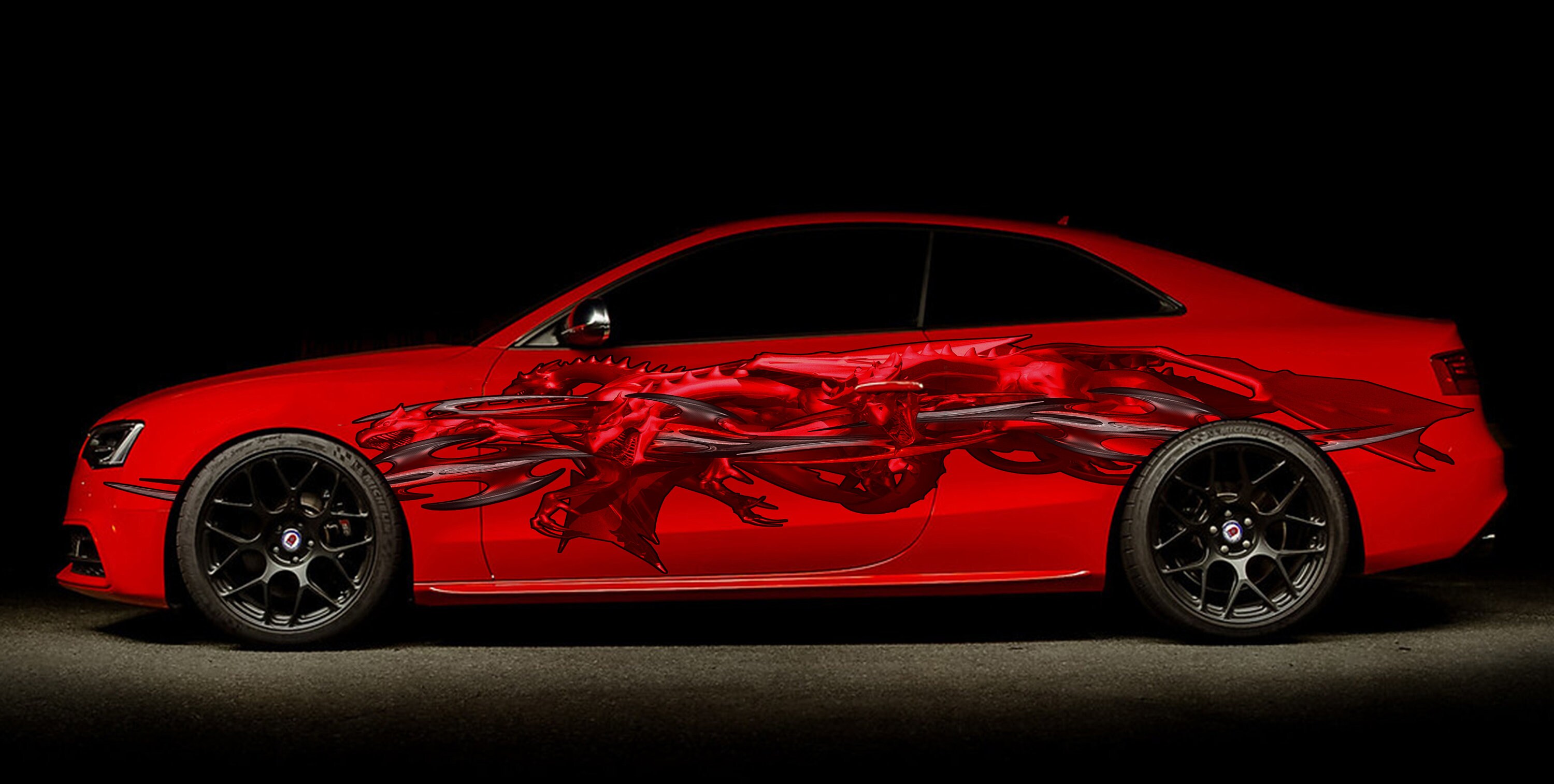 Red Tribal Dragon Car Wrap Tribal Dragon Car Decal 3D Tribal - Etsy