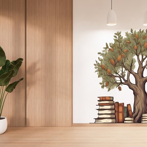 Library Tree Wall Art Decal, Library Wall Decal, Education Decals, Kids ...