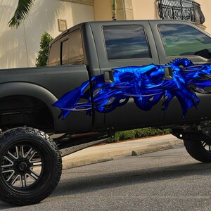 Dragons Car Wrap, Dragon Ripped Metal Car Vinyl Decal, Dragons Car Side ...