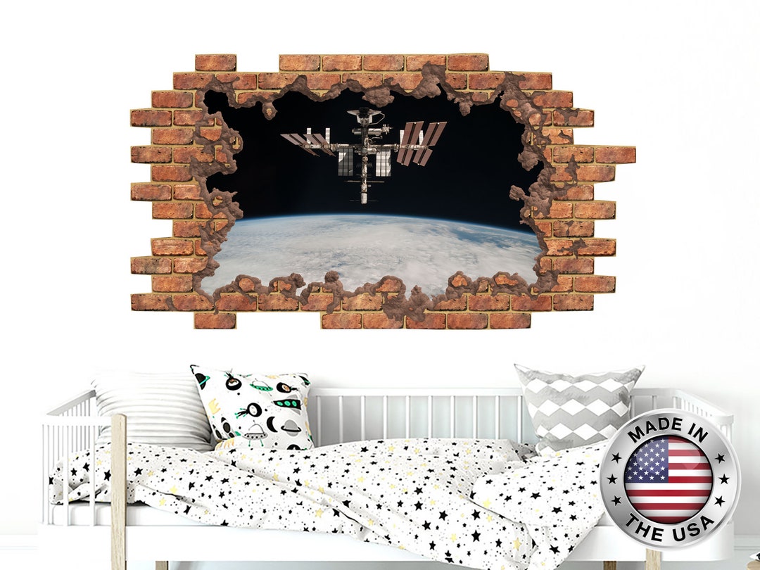 Space Hole in the Decals. Outer Space Satellite Vinyl Sticker Murals ...