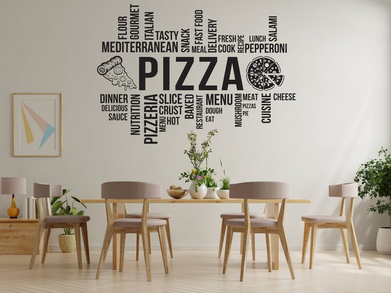 Pizza Wall Decal Restaurant Wall Decal Pizzeria Wall Sticker Wall Decal ...