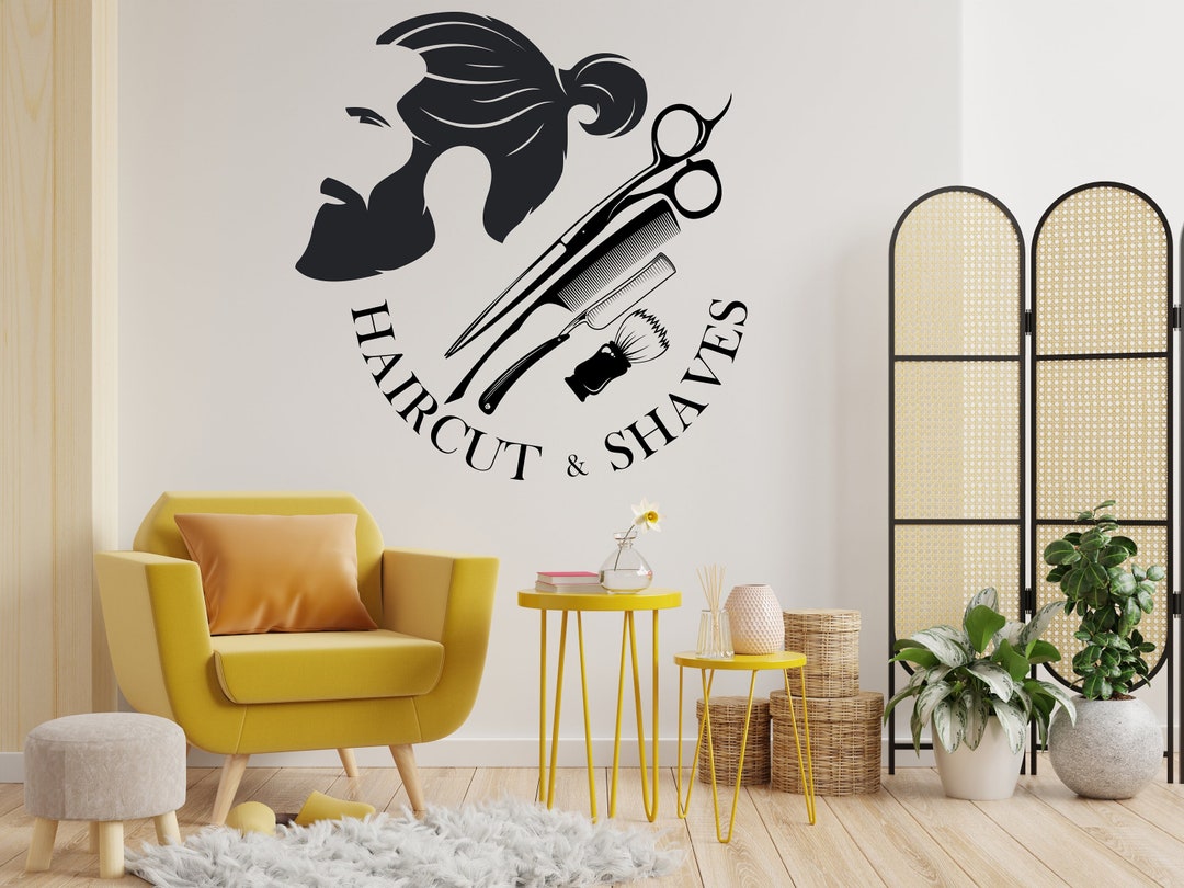 Barber Wall Decal, Barber Wall Decal, Barbershop Wall Decor, Custom ...