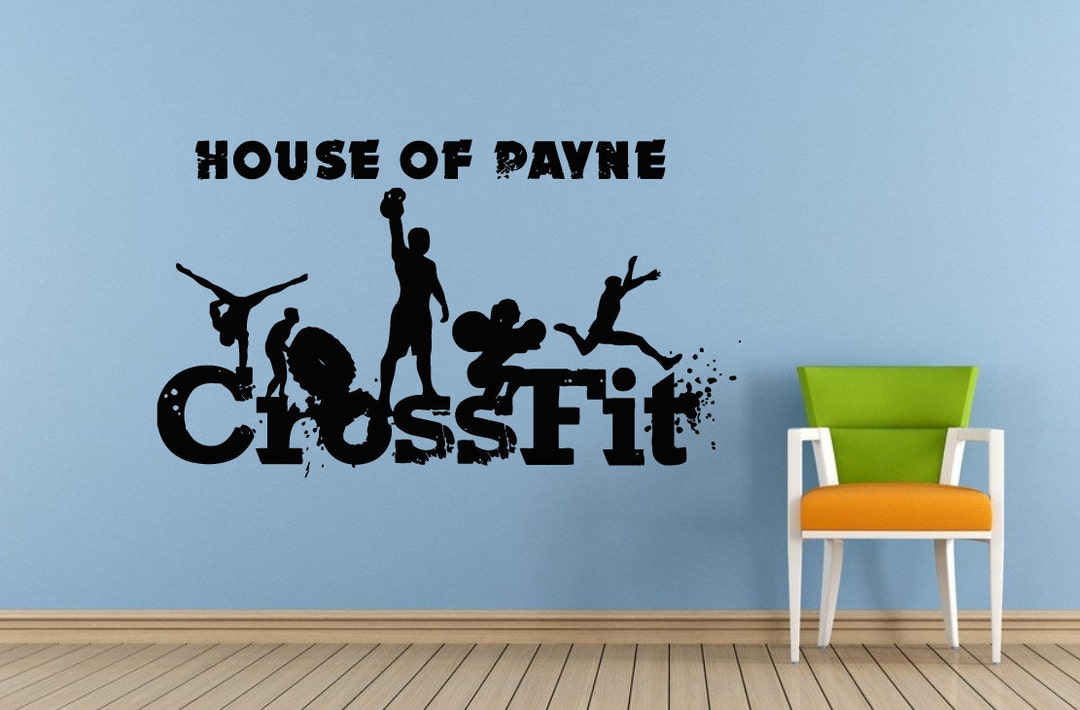 Crossfit Cross Fit Sign Logo Emblem Fitness Gym Lifting Weights Wall or ...