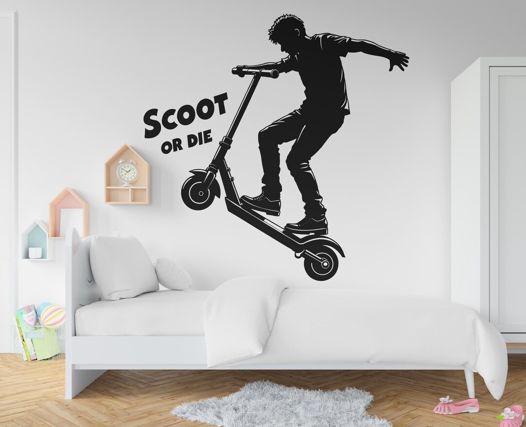 Scooter Wall Decal Scooter Wall Sticker Scooter Art Scooter Wall Vinyl ...