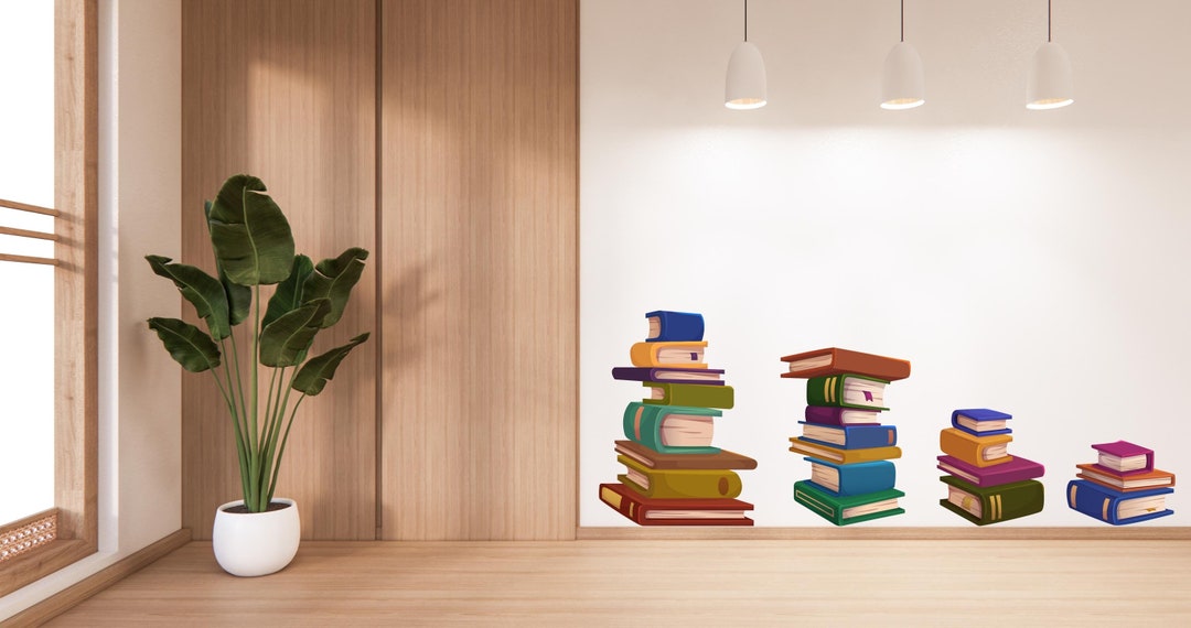 Books Library Wall Art Decal, Library Wall Decal, Education Decals ...