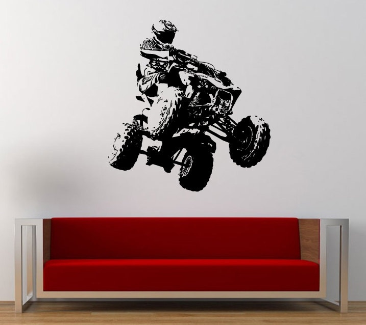 Atv Quad Bike Dirt Stunt Racing Wall Graphic Decal Sticker - Etsy