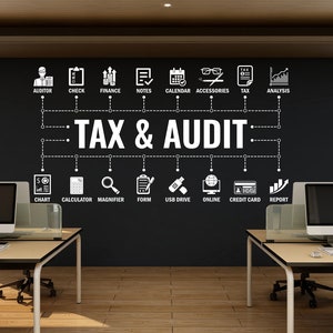 Tax Audit Office Wall Decor Office Wall Decal Finance Idea Teamwork ...