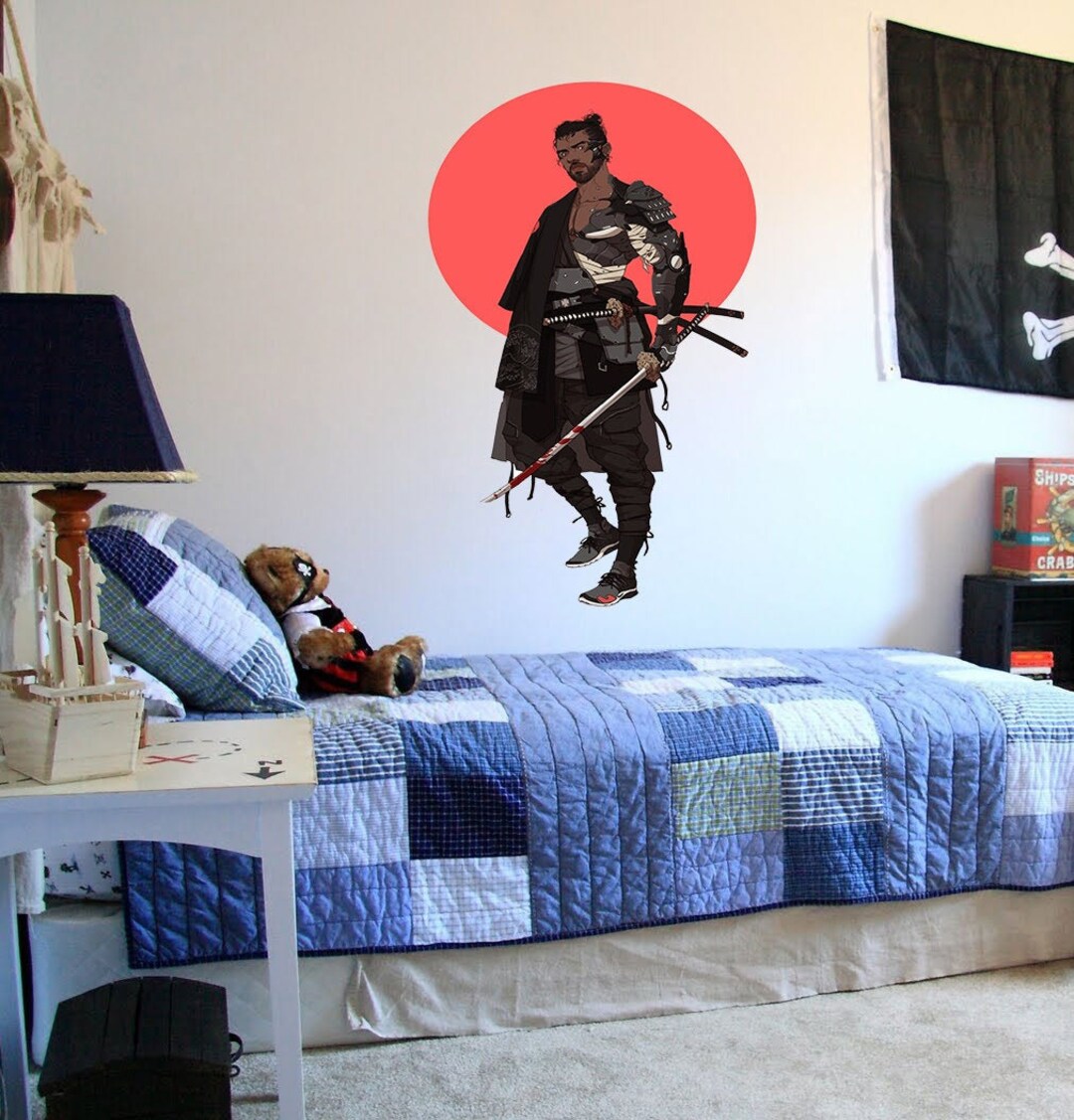 Japanese Samurai Decal, Japanese Samurai Sticker, Japanese Samurai Wall ...
