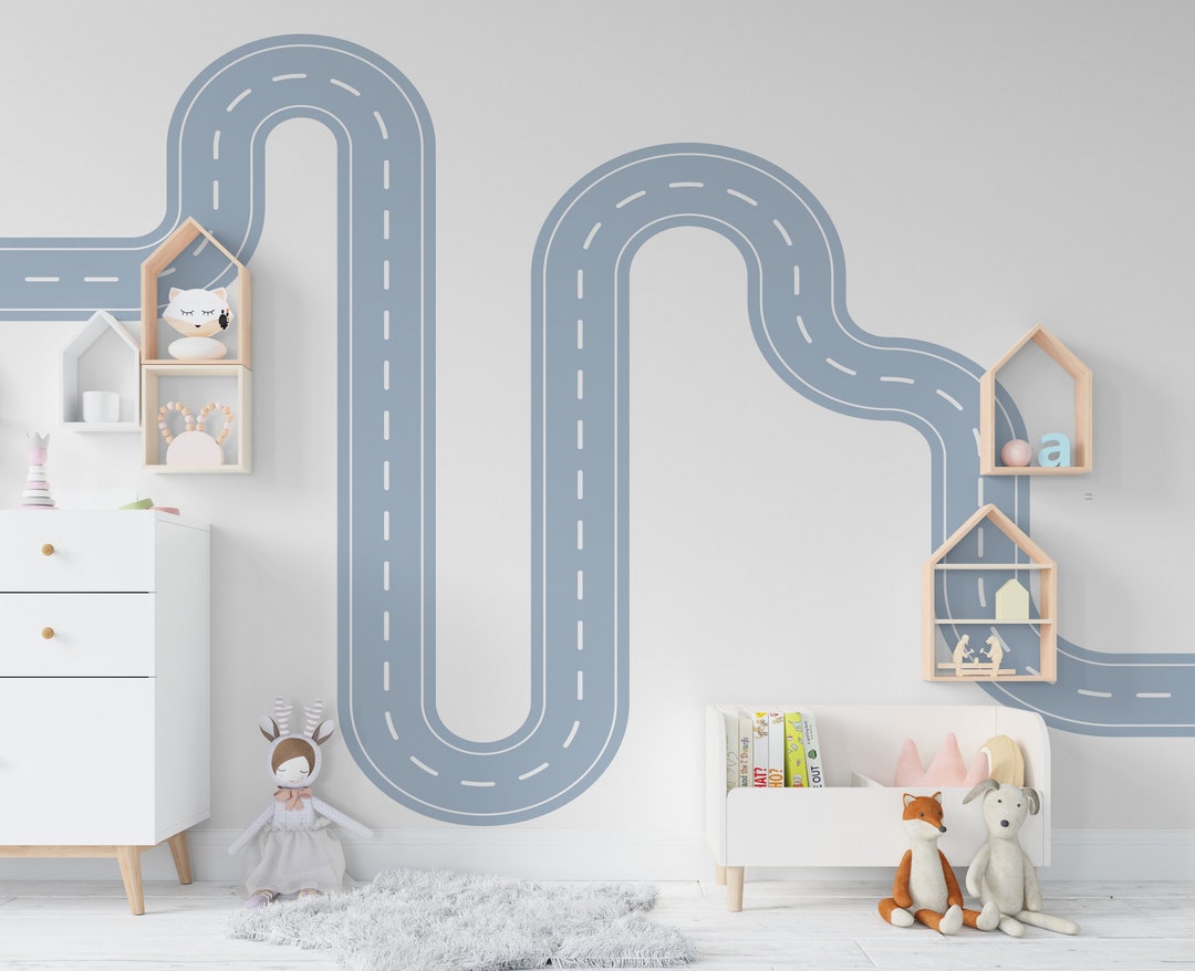 Road Wind Wall Decal Highway Vinyl Sticker Track Route Wall Decor Kids ...