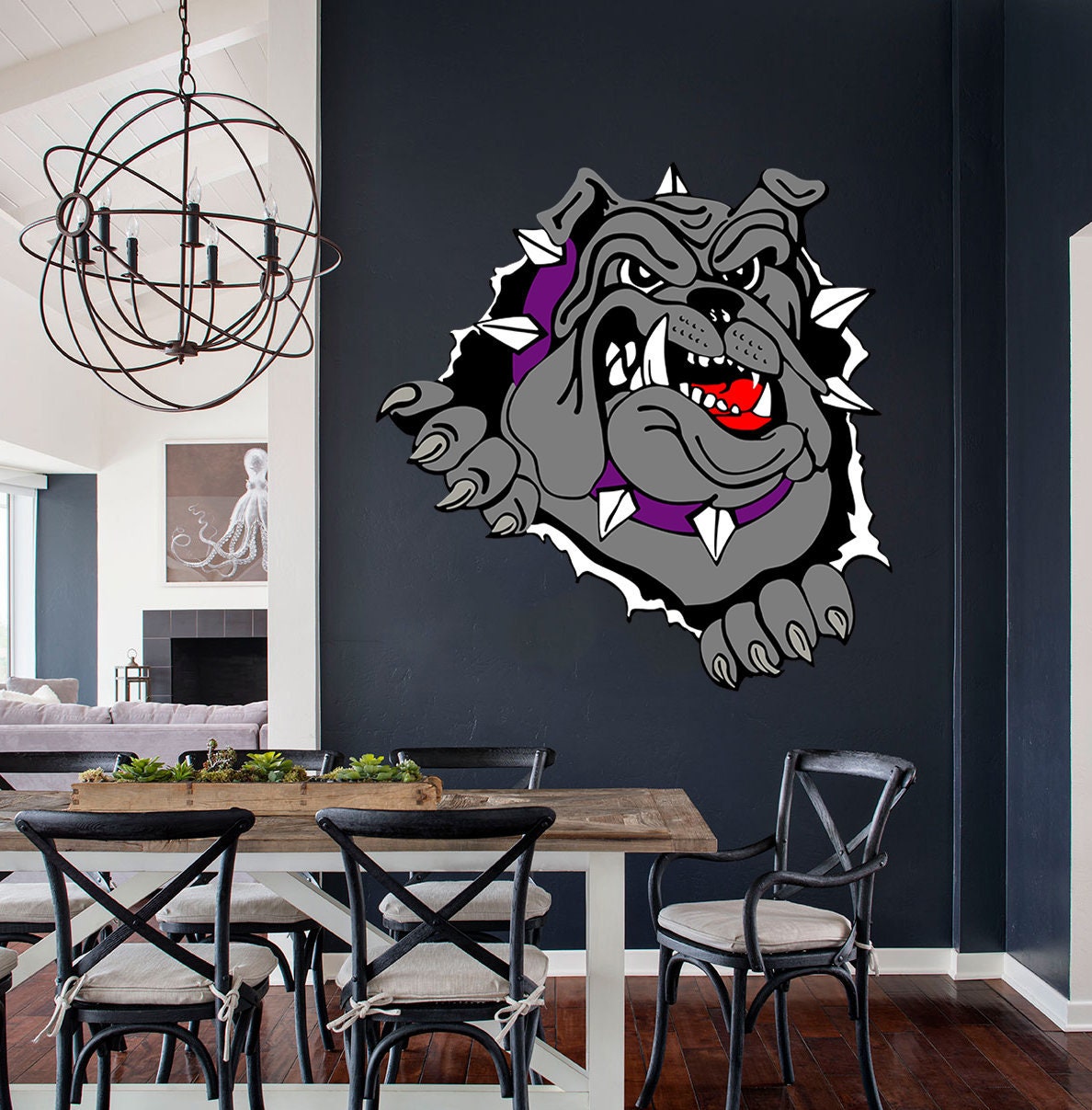 Home Décor Bulldog Wall Decor Bulldog Sticker Bulldog Decal Wall Decals ...