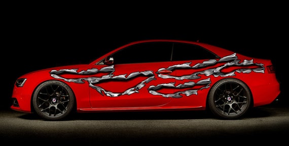 3D Ripped Metal Car Wrap Ripped Metal Car Graphics Ripped | Etsy